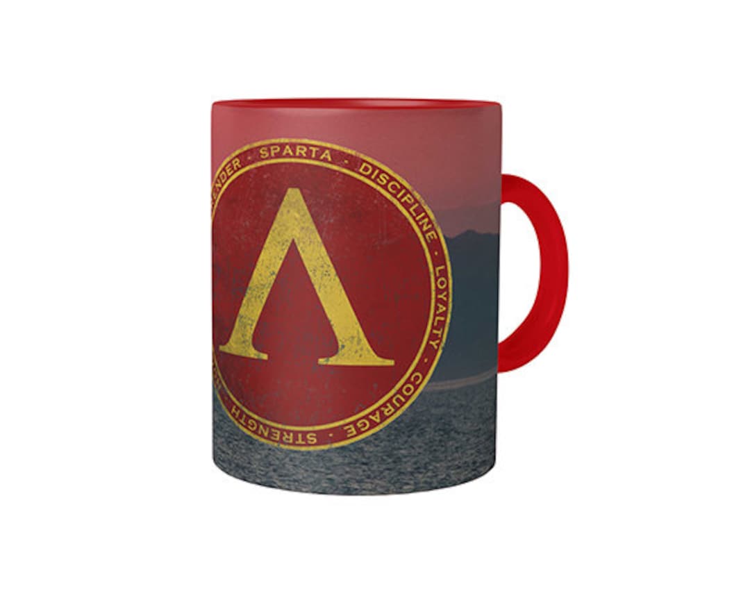 Sparta Coffee Cup Mug Spartans Poleis Never Surrender 300 Logo Flag ...