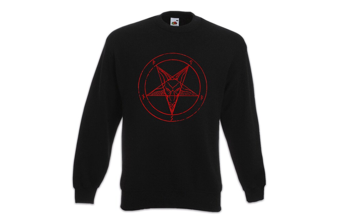 Baphomet Pentagram Pullover Sweatshirt Aleister Crowley Satanic Circle ...