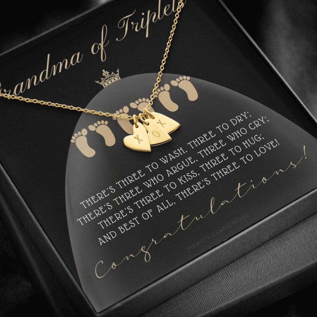 Grandma of Triplets Gift Jewelry for Grand Mother of - Etsy