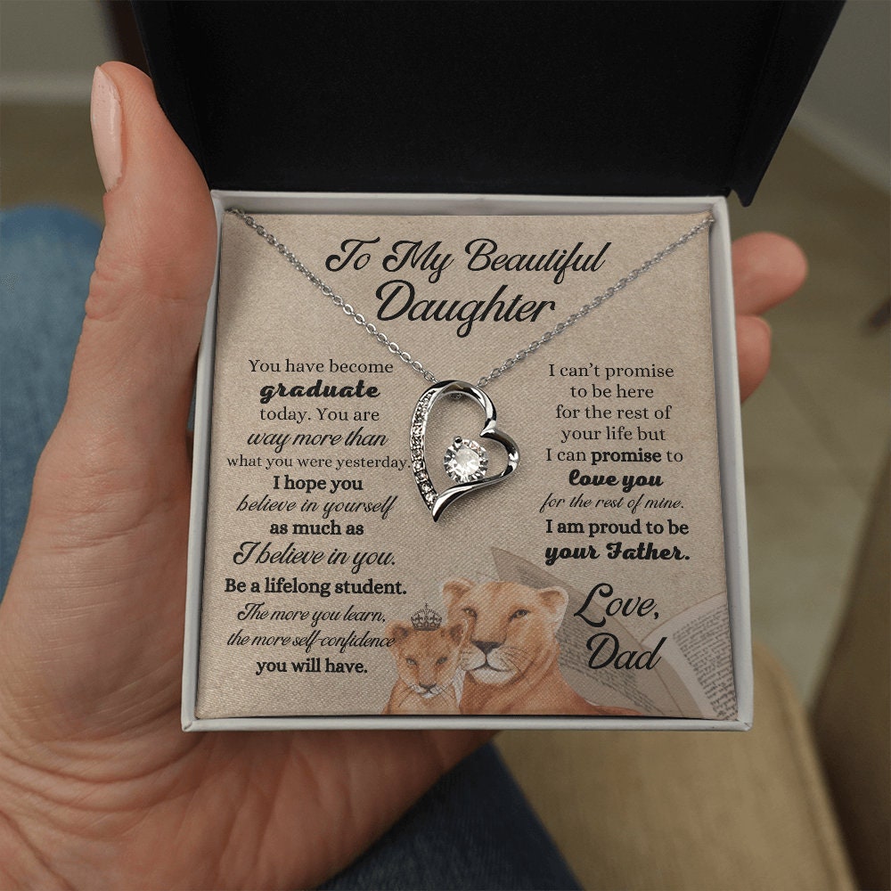 Graduation Gifts for Daughter From Dad, to My Daughter Necklace Gift ...