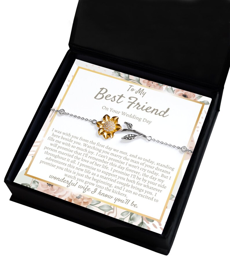 Best Friend Wedding Gift Sunflower Bracelet for Bride Bride - Etsy