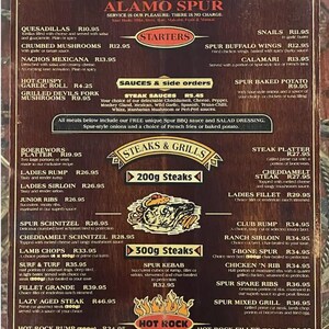 Spur Steak Ranch Vintage 1980s Wooden American Cowboy & Indian Themed ...