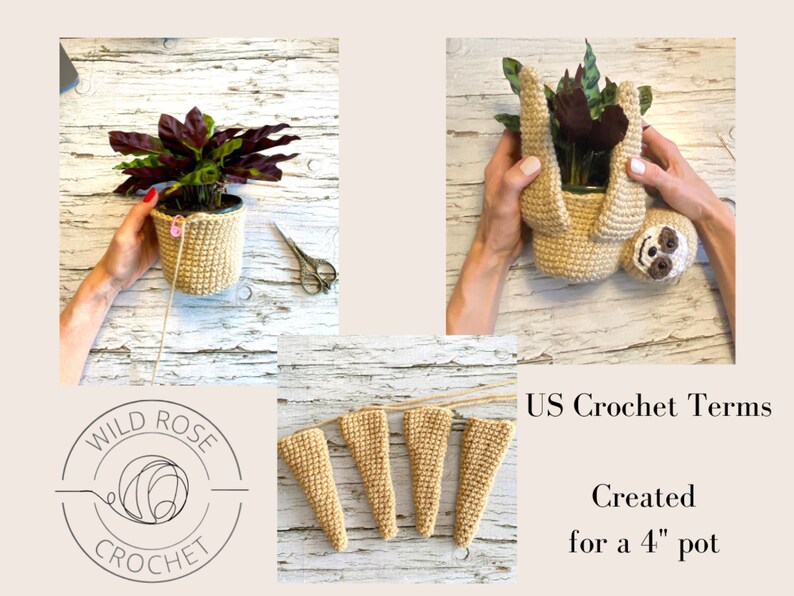 Amigurumi Sloth Plant Hanger Crochet PATTERN - Etsy
