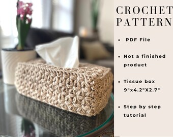 Tissue Box Cover for Cubed Square Boxes Crochet Pattern the CHEHOP ...