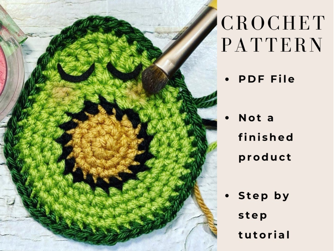Avocado Coaster - Crochet Pattern Only - Etsy