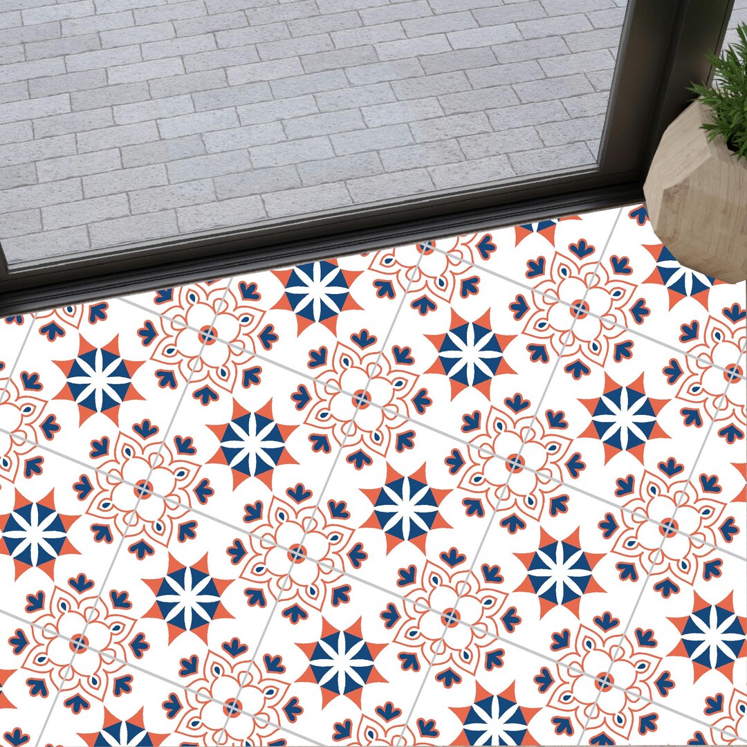 12 Pcs. Tiles for Floor, Kitchen, Bathroom, Backsplash, Removable Vinyl ...