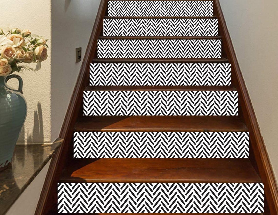 Peel and Stick Vinyl Stair Risers Stickers, Self-adhesive Staircase ...