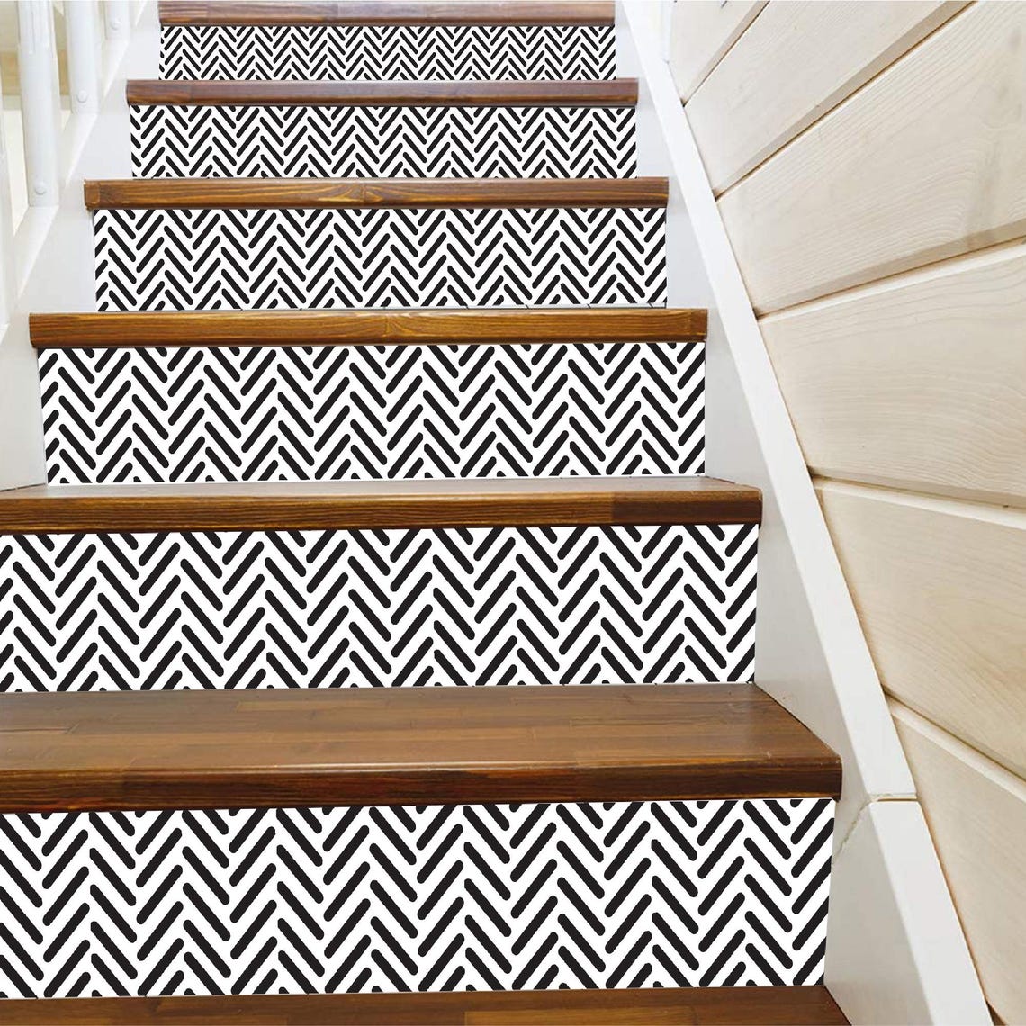 Peel and Stick Vinyl Stair Risers Stickers, Self-adhesive Staircase ...