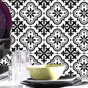 12 Pcs. Tiles for Floor, Kitchen, Bathroom, Backsplash, Removable Vinyl ...