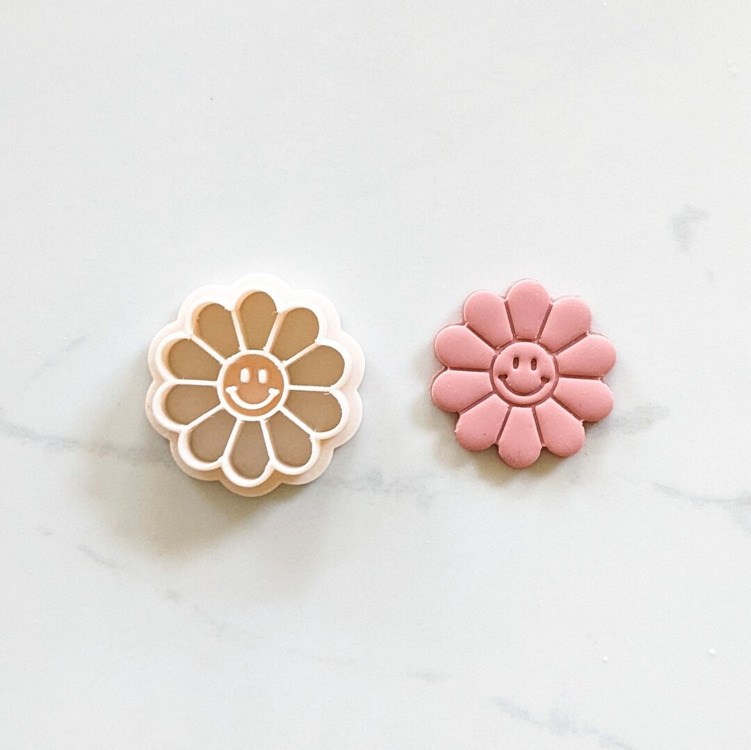 Smiley Face Polymer Clay Cutter | Floral Smiley Face Cutter | Happy ...