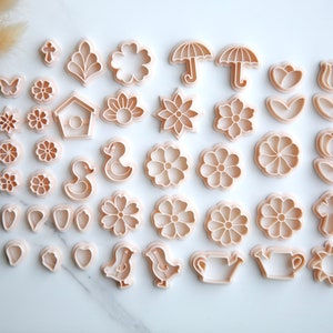 Flower Petal Mini Clay Cutter Collection (7 Piece) | Floral Clay Cutter ...