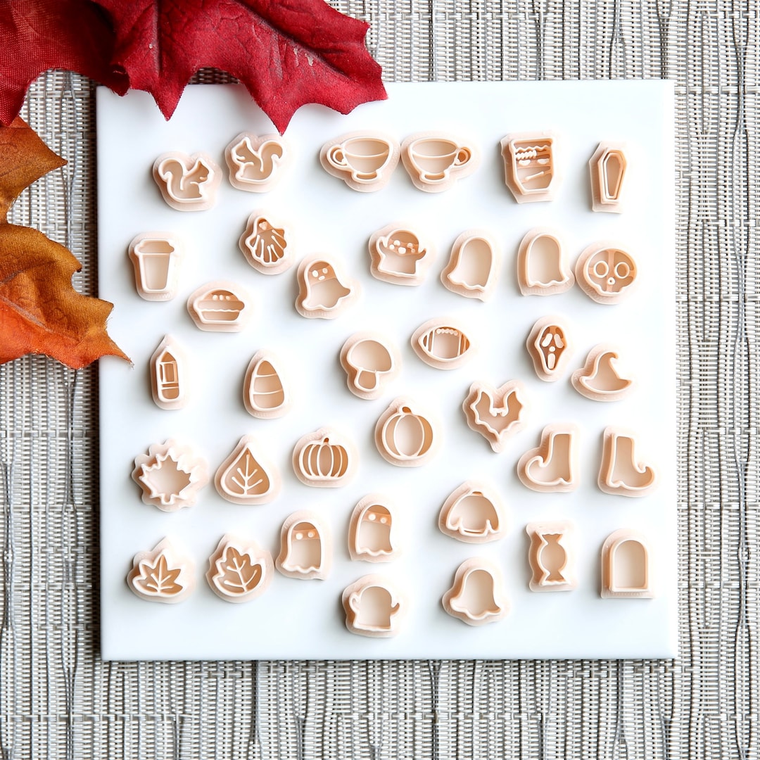 Fall Halloween Clay Cutter Collection (36 Stud Size Cutters) | Fall ...