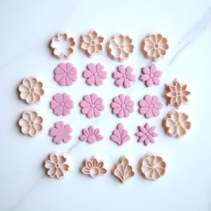 Flower Petal Mini Clay Cutter Collection (7 Piece) | Floral Clay Cutter ...