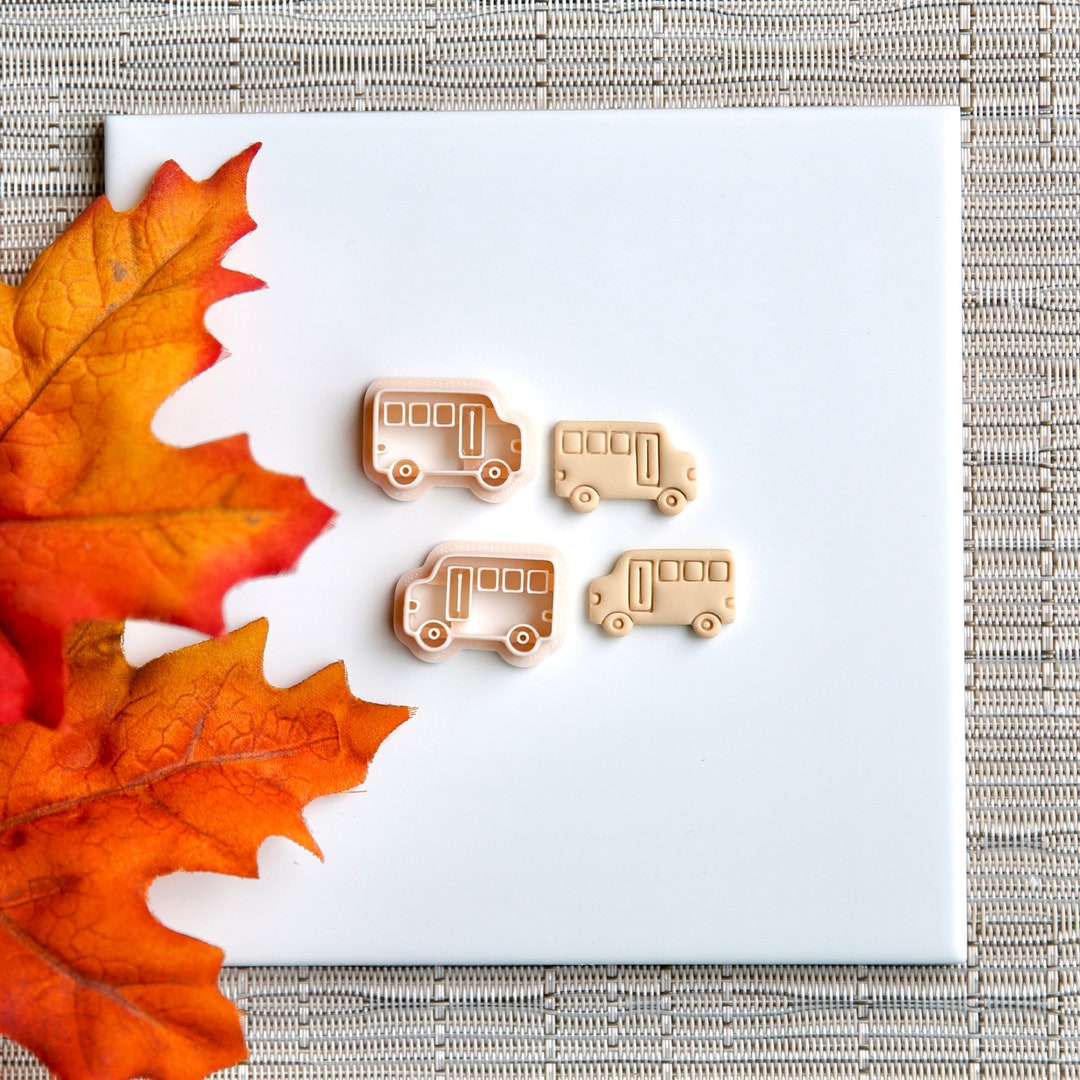 School Bus Clay Cutter | Fall Polymer Clay Cutter | Autumn Clay Cutter ...