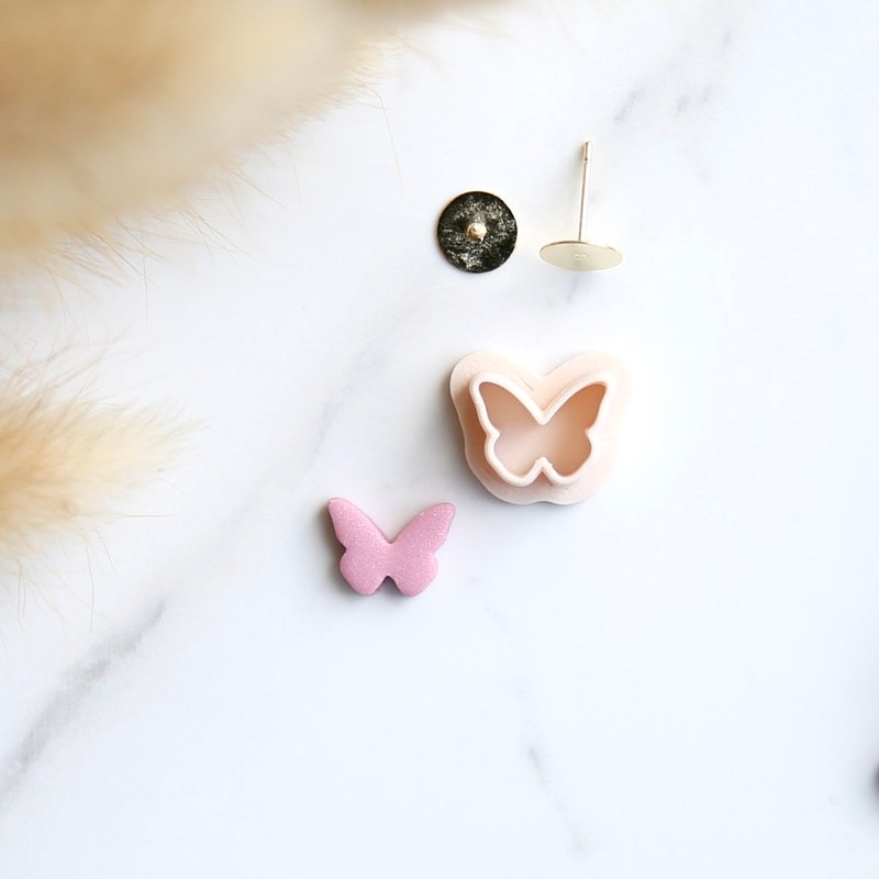 Floral Moth Clay Earrings - Etsy
