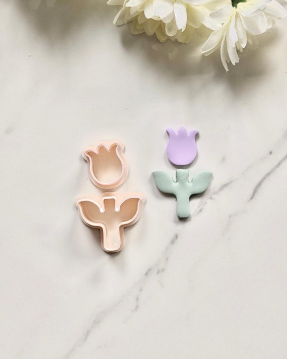 Tulip Flower Clay Cutter 2 Piece Set Floral Clay Cutter - Etsy