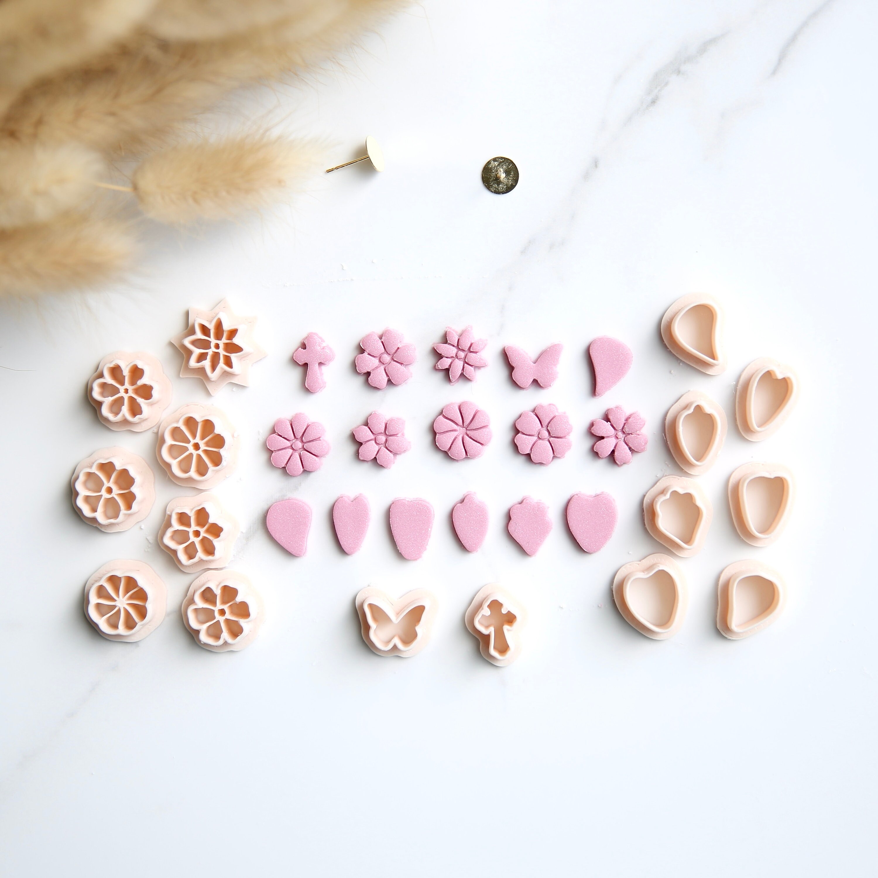 Flower Petal Mini Clay Cutter Collection (7 Piece) | Floral Clay Cutter ...