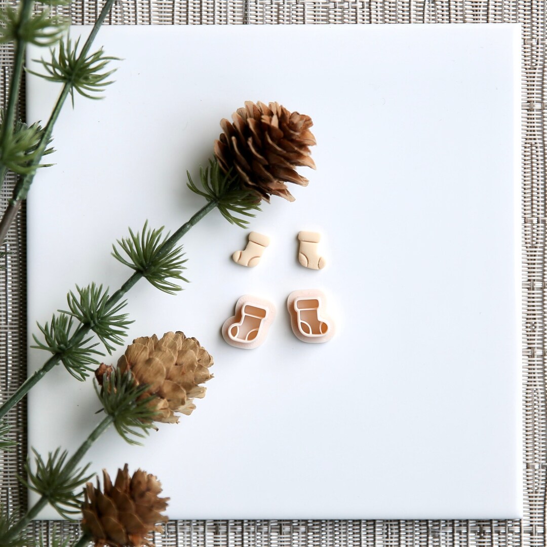 Christmas Stocking Mini Clay Cutter (2 Piece Stud Set) | Christmas ...