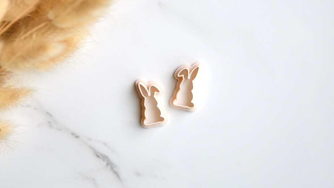 Easter Bunny Embossing Clay Cutter (2 Piece Set) | Rabbit Clay Cutter ...