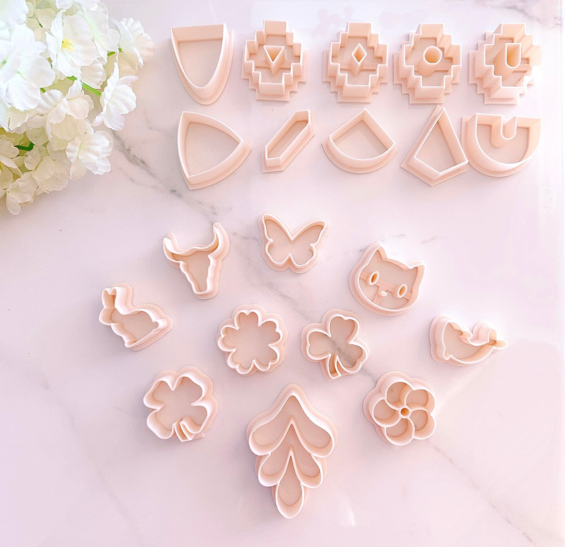 Sculpting & Forming Polymer Clay Earring Cutter Spring Sakura Flower ...