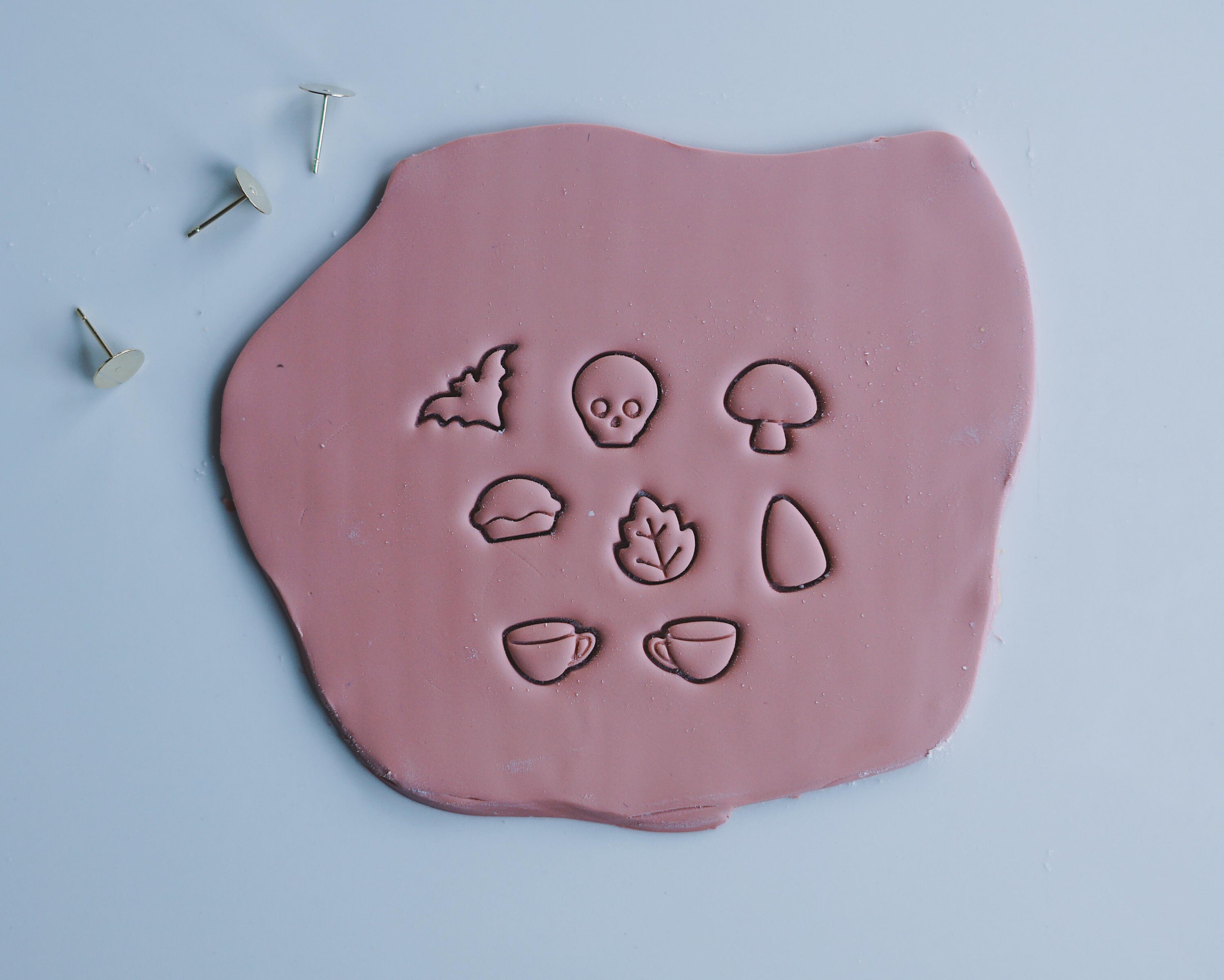 Fall Mini Stud Clay Cutter Collection 8 Cutters Embossed - Etsy