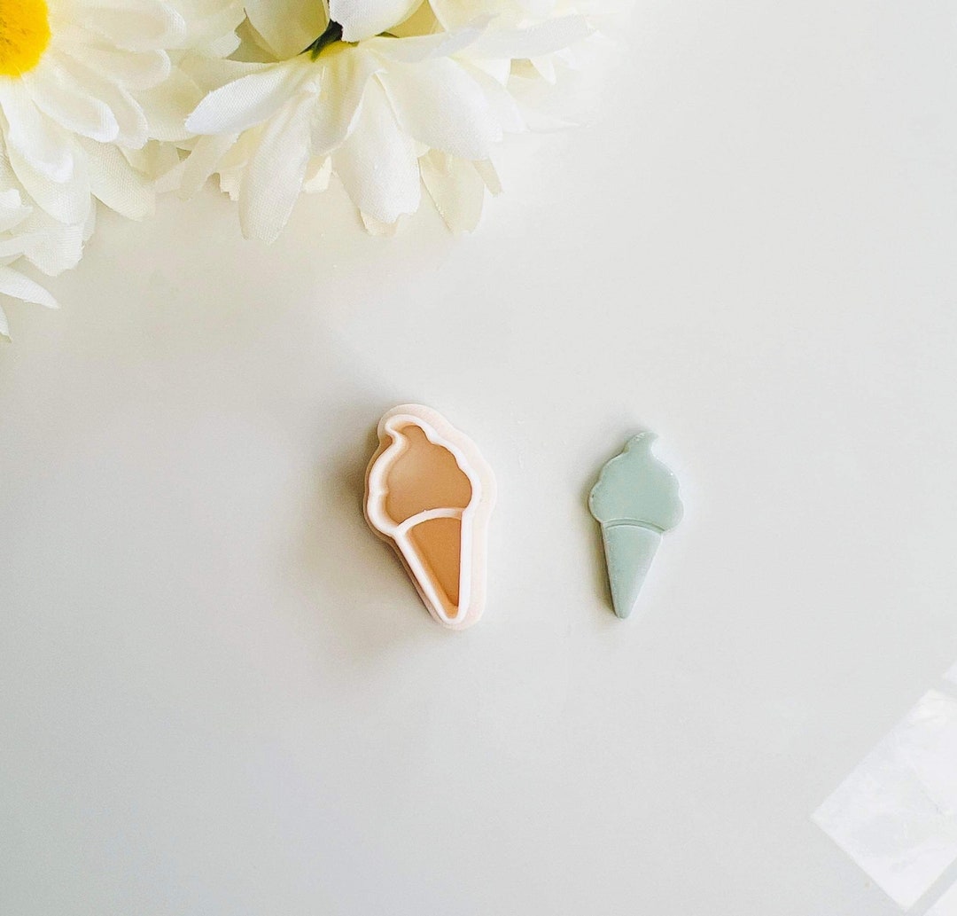 Ice Cream Cone Clay Cutter (embossing) | Popsicle Cutter | Summer Clay ...