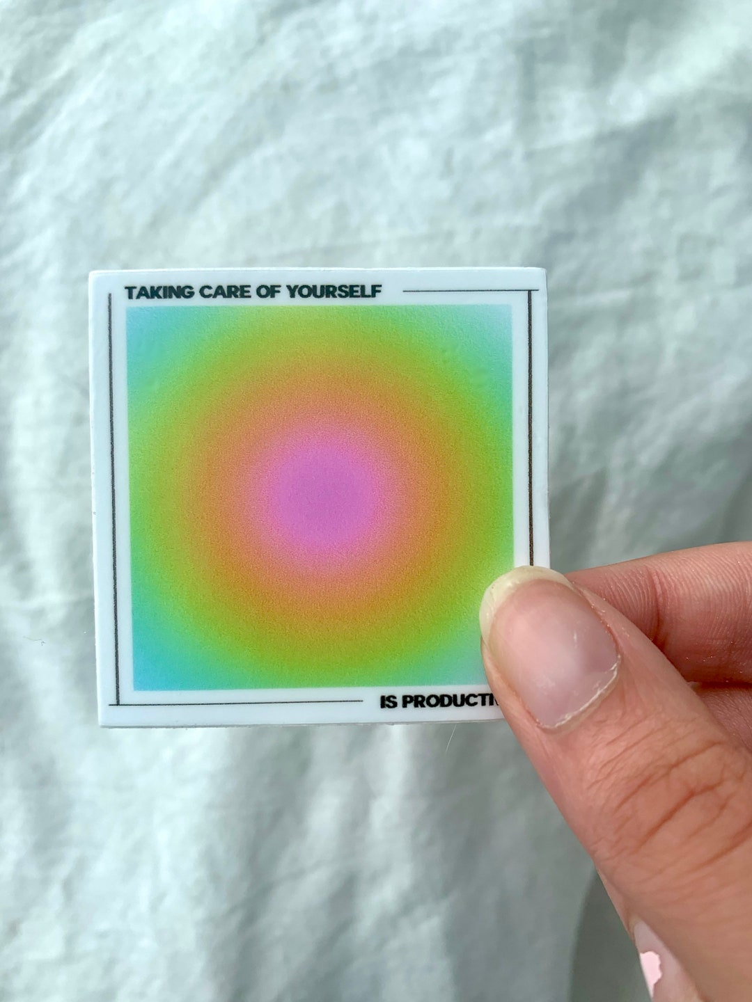 Self Care Sticker | Aesthetic Trendy Aura Mental Health Laptop Sticker ...