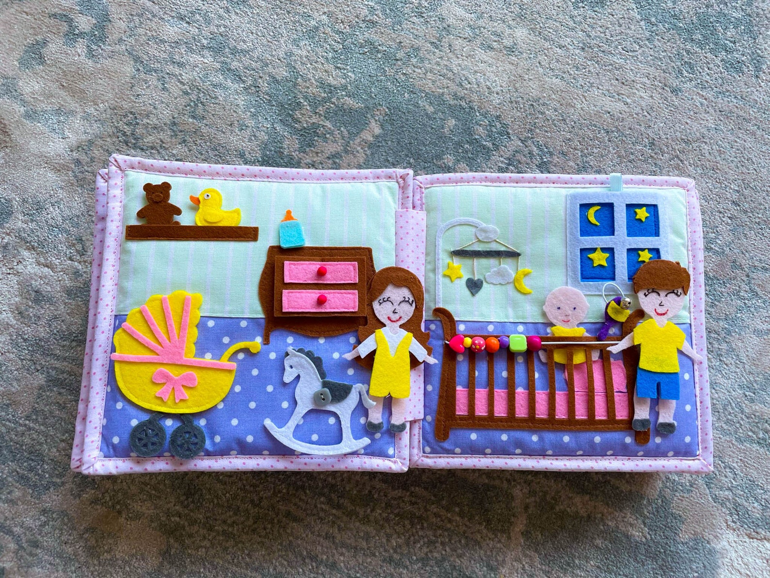 Nursery Quiet Book - PDF Pattern With 2 Pages Incl. Baby and Felt Dolls ...