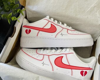 Heart Air Force 1 Custom - Etsy