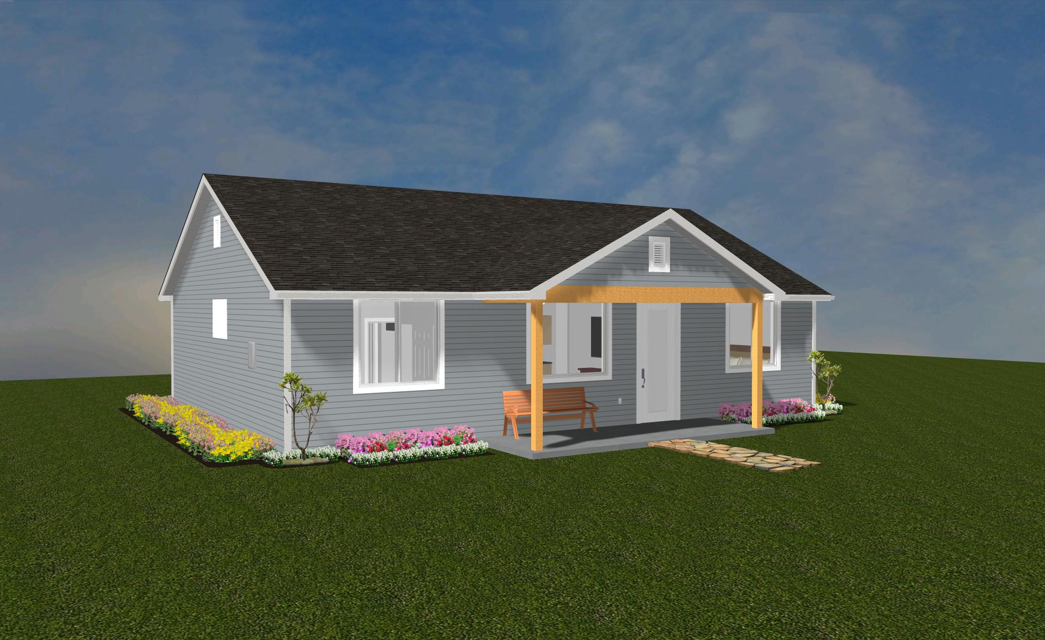 1,200 SF 3 Bedroom 2 Bathroom House / ADU Plans - CAD Included - Open ...