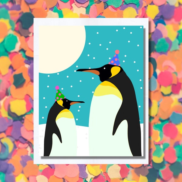Penguin Birthday Card - Etsy