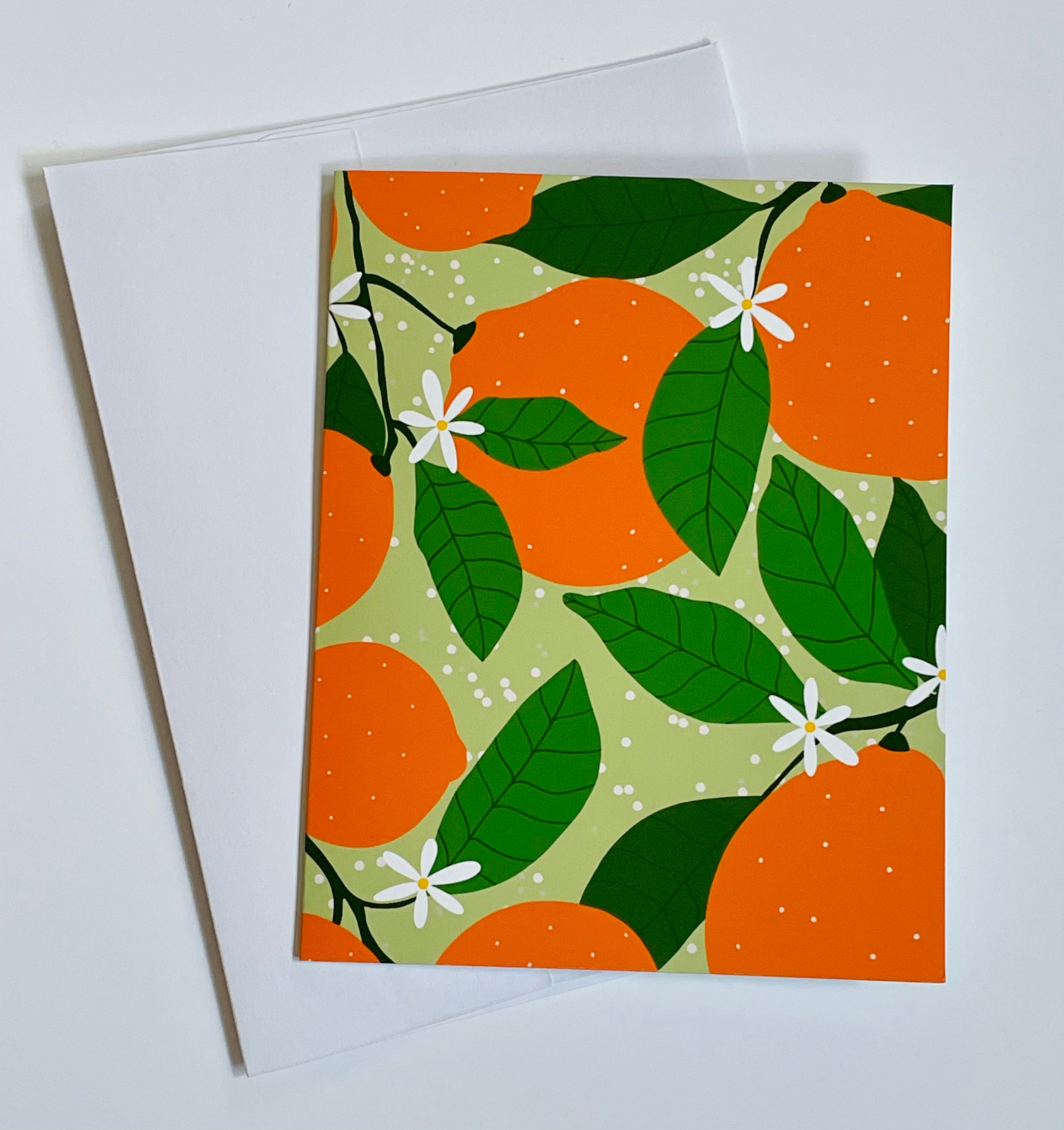 4 Pack Orange Greeting Cards Colorful Illustrated Greeting | Etsy