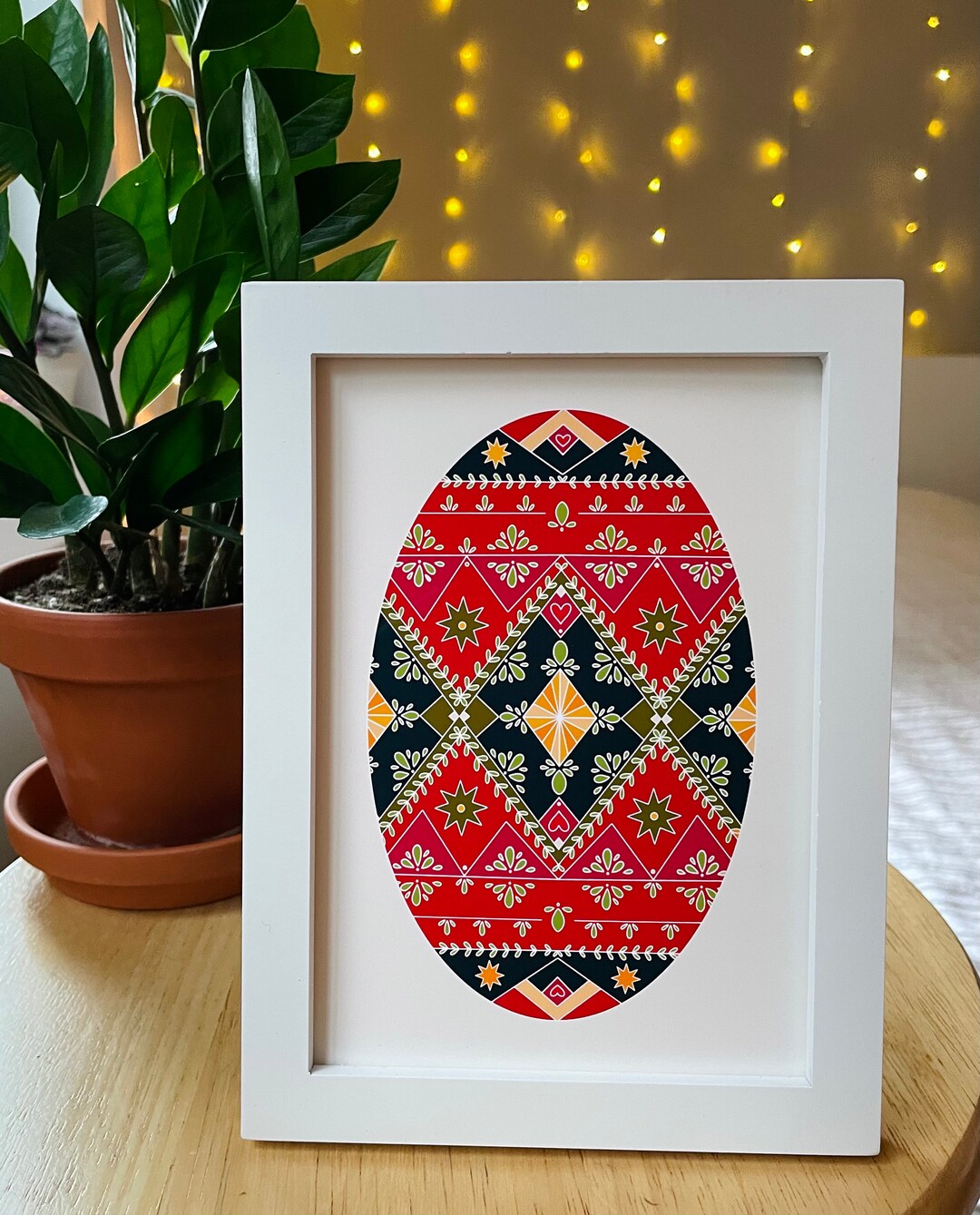 Ukrainian Easter Pysanka Art Print | Folk Egg Illustration - Etsy