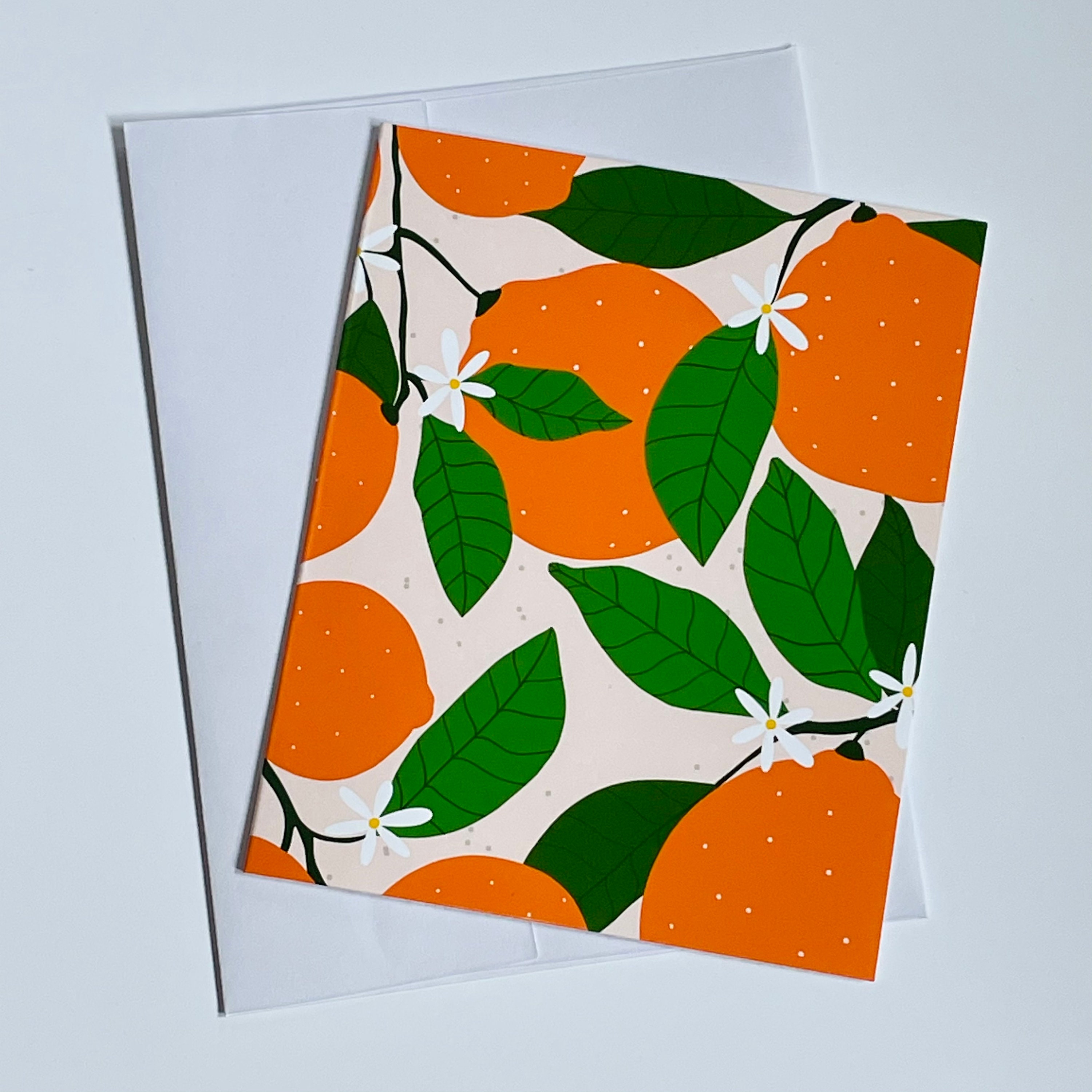 4 Pack Orange Greeting Cards Colorful Illustrated Greeting | Etsy