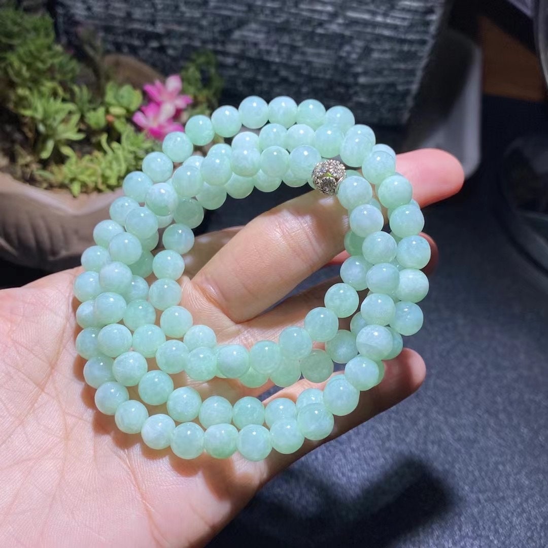 Green Jade Necklace | Apple Green Jadeite | Natural Green Jade | Light ...