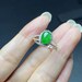 Imperial Green Jade Ring Natural Icy Green Jadeite Set in 18k White ...