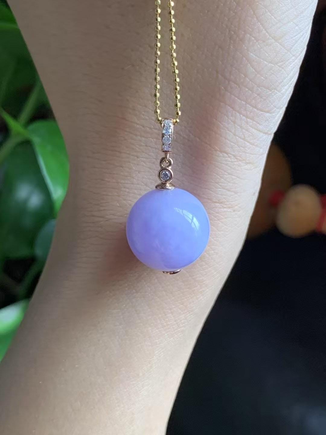 Lavender Jade Pendant | Purple Jadeite Bead Charm | Natural Jade ...
