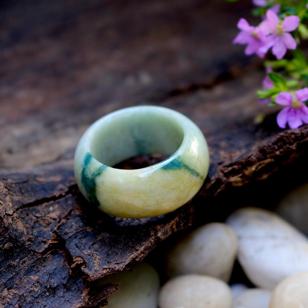 Jade Thumb Ring | US 8.5 | Certified Natural Jadeite Band | Type A Jade ...