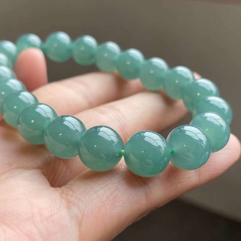 Jade Bracelet / Blue Ocean / Jadeite Bead Bracelet / Type A - Etsy