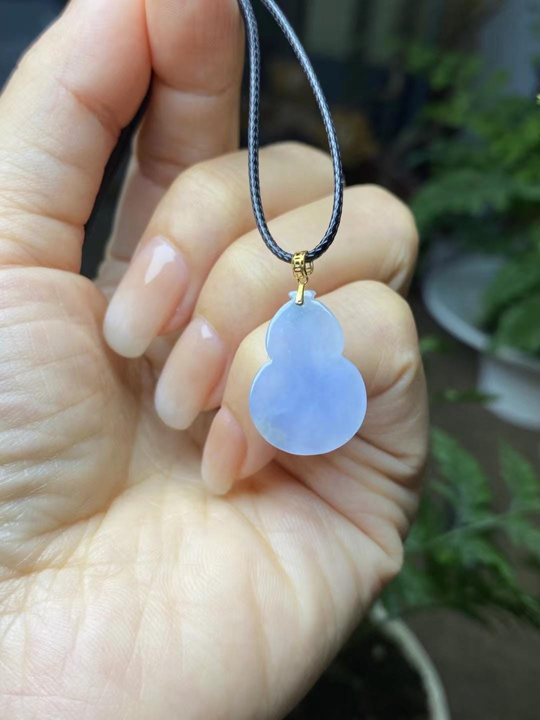Light Lavender Jade Gourd Pendant - Natural Purple Jade Amulet - Type A ...