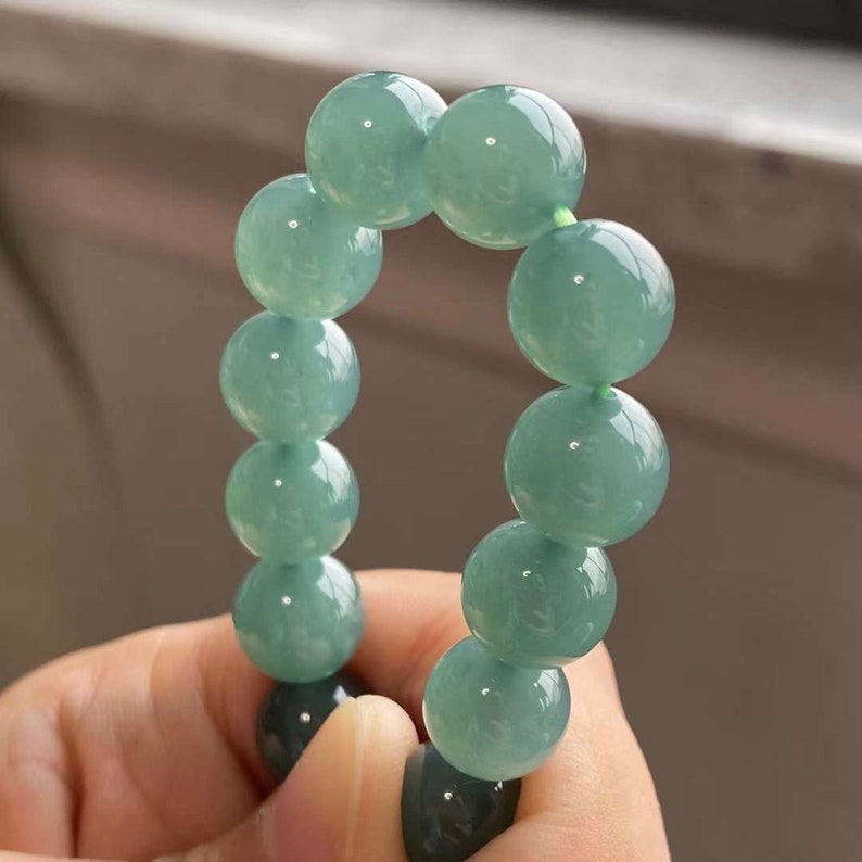 Jade Bracelet / Blue Ocean / Jadeite Bead Bracelet / Type A - Etsy