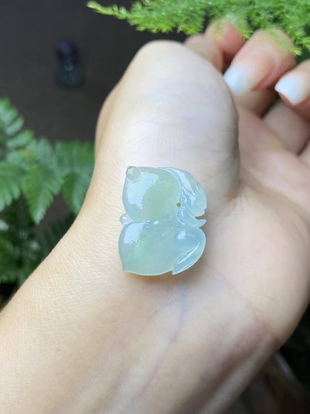Light Green Jade Fairy Pendant - Natural Jadeite Fairy Charm - Type A ...