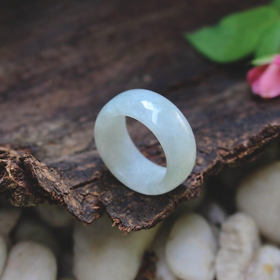 Jade Thumb Ring | US 10 | White Jade Ring | Natural Jadeite Band | Type ...