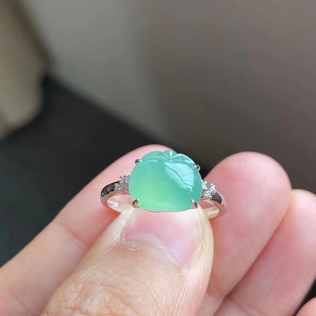 Apple Green Jade Ring | Apple Jadeite | Jadeite Band | Jade Cabochon ...