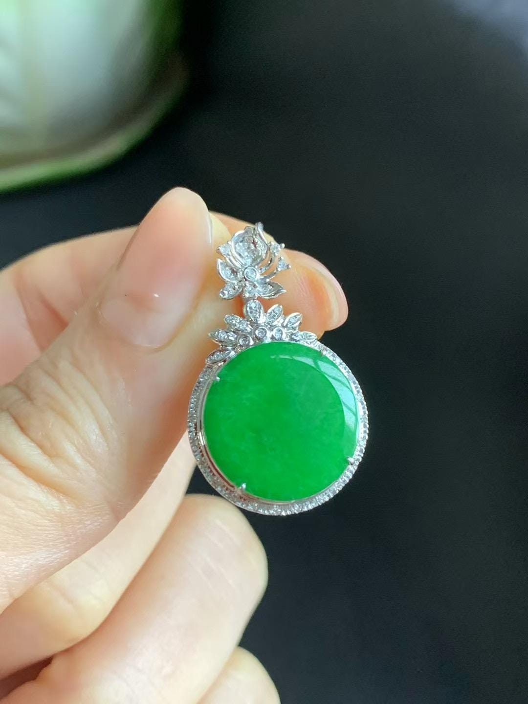 Vibrant Green Jade Pendant - Rare Apple Green Jadeite Charm - Grade A ...