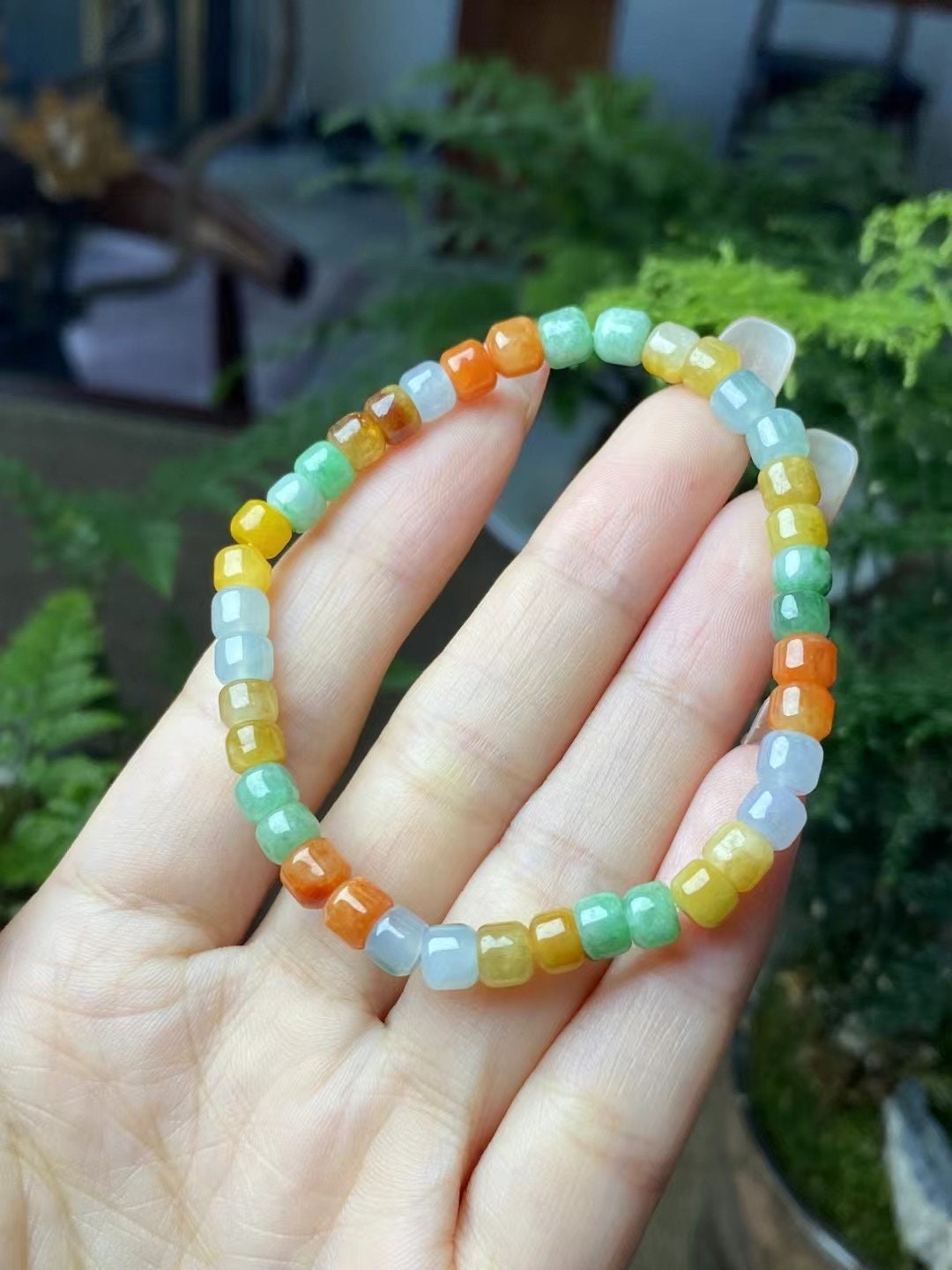 Multi Color Type A Jade Beaded Bracelet - Natural Jadeite Gemstones - Etsy