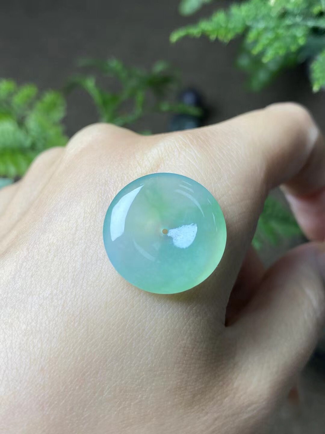 Icy Jade Donut Pendant Natural Type A Jadeite Disc Charm Handcrafted ...