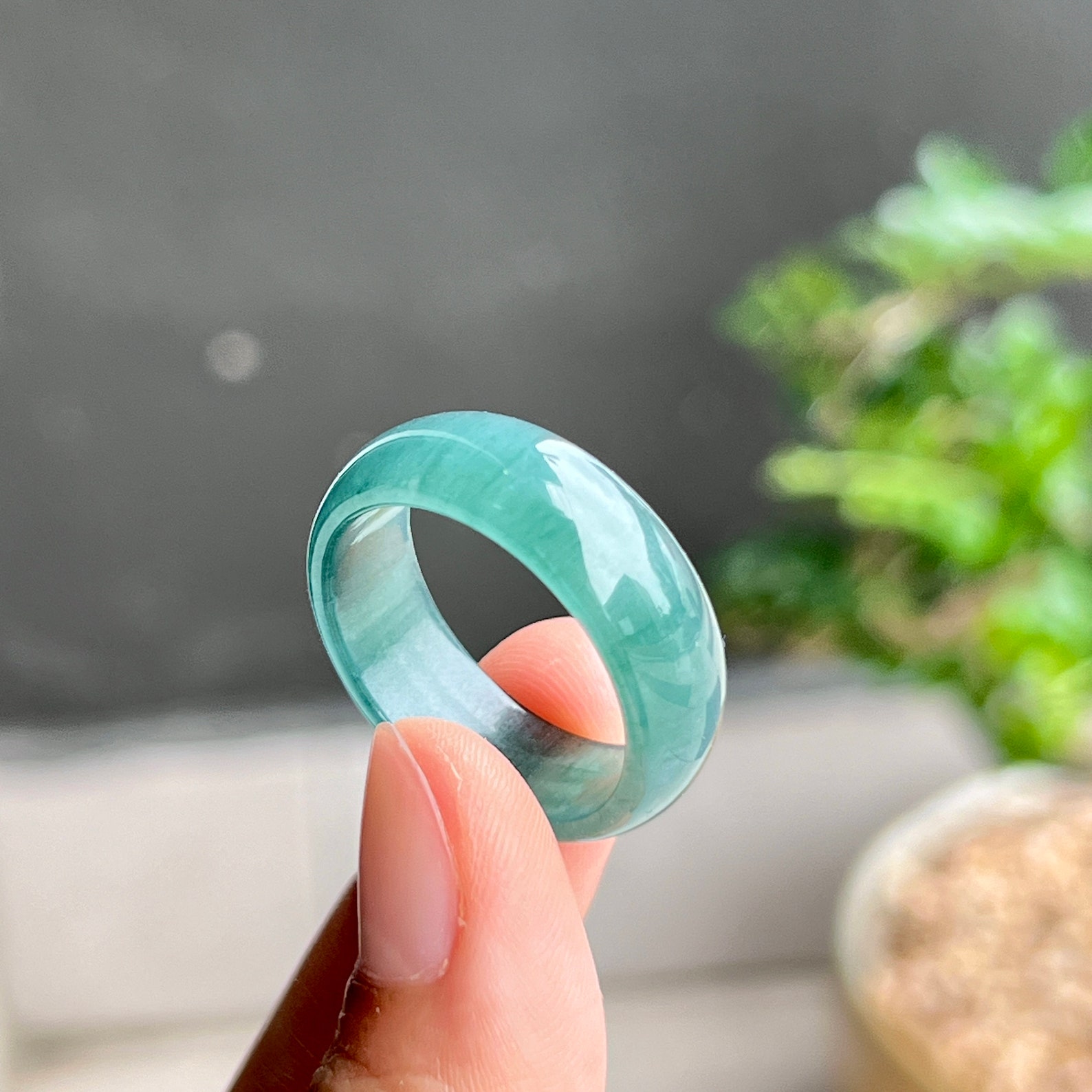 Blue Jade Ring | Blue Jadeite | Blue Ocean Jadeite | Translucent Jade ...