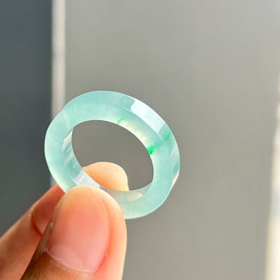Blue Jade Ring | Blue Jadeite | Blue Ocean Jadeite | Translucent Jade ...