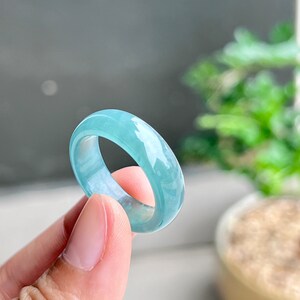 Blue Jade Ring | Blue Jadeite | Blue Ocean Jadeite | Translucent Jade ...